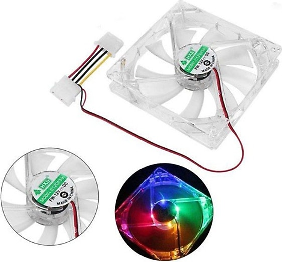 12V 12 CM Şeffaf Işıklı Kasa İçi RGB Fan Molex Power Girişli Fan ...