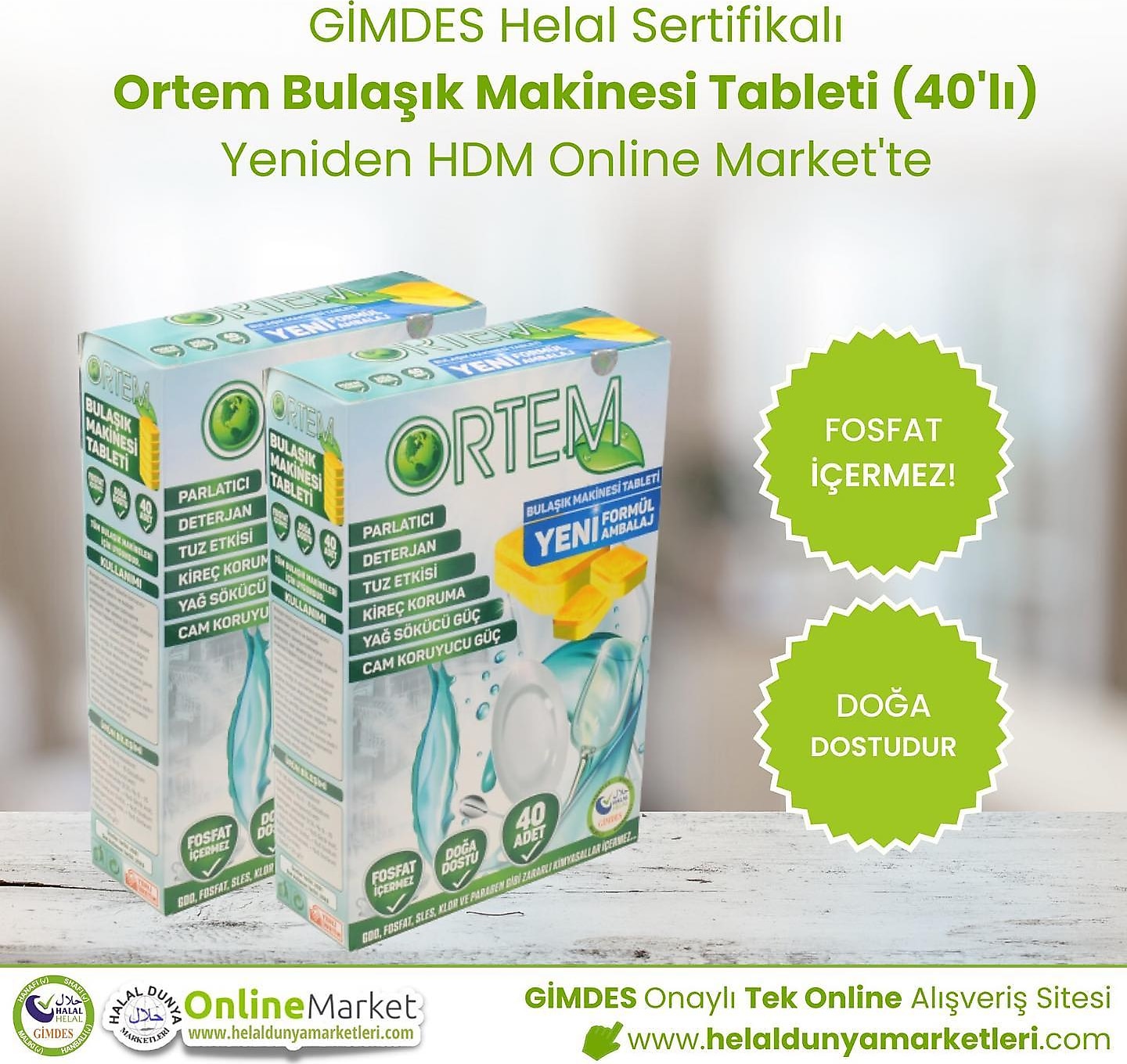 ORTEM ORTEM Bulaşık Makinesi Tableti 40AD ORTEM Bulaşık Makinesi ...